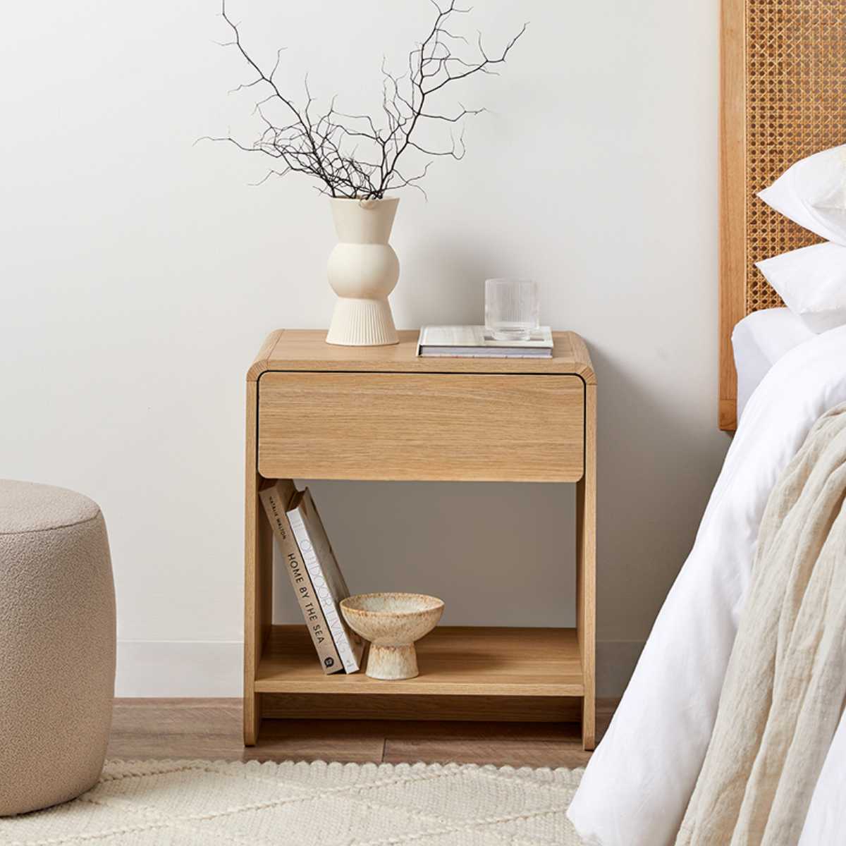Owen Bedside Table - Natural | Bedroom Furniture