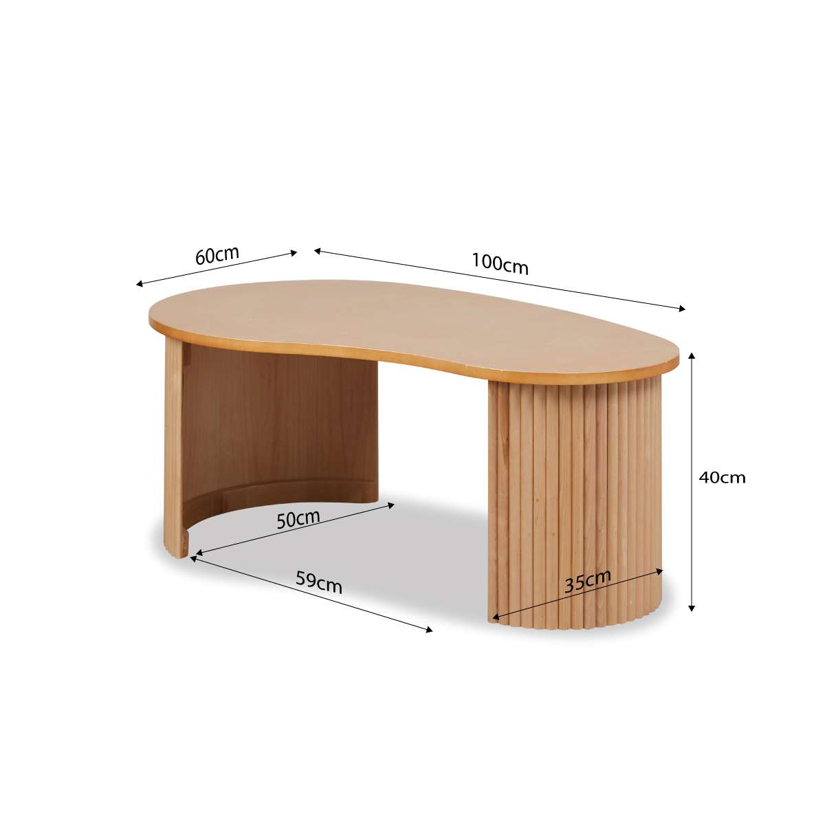 Eve Pebble Shaped Coffee Table – Birch