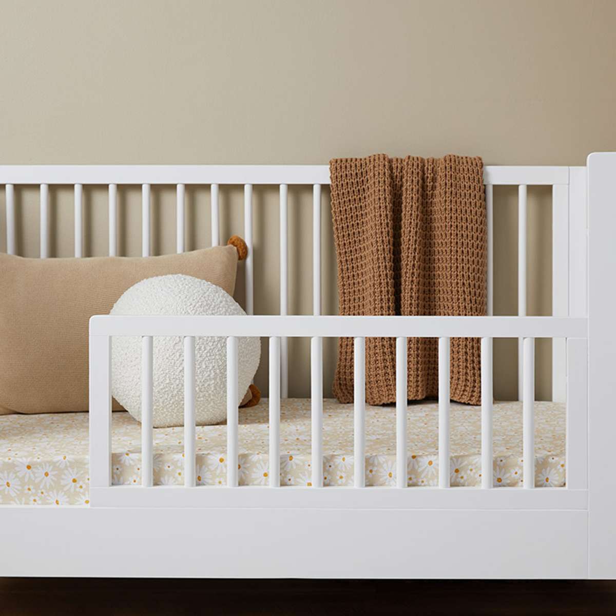 Maisie Cot Toddler Bed Half Frame - White | Mocka