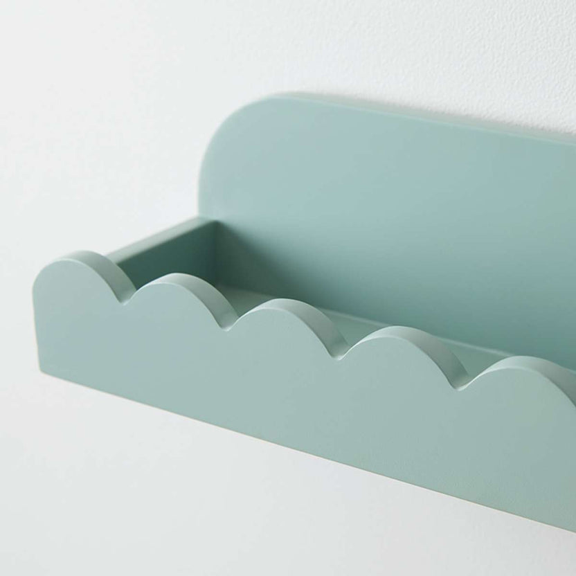 Sarah Scalloped Wall Shelf - Sage Green | Mocka