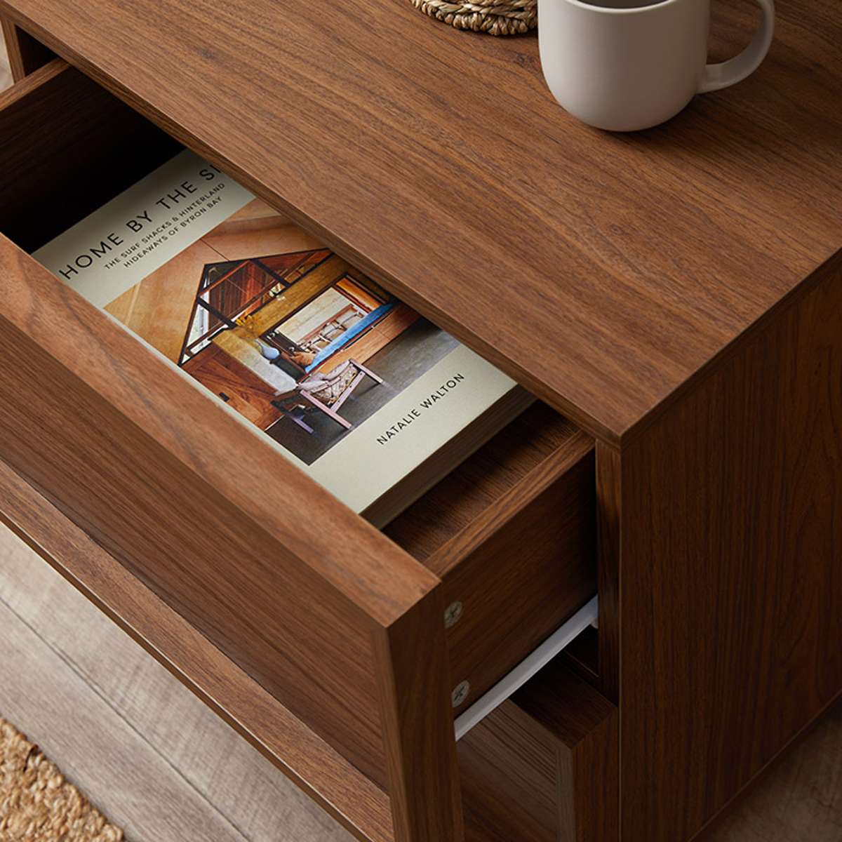 Mocka Osaka Bedside Table - Walnut | Bedroom Storage