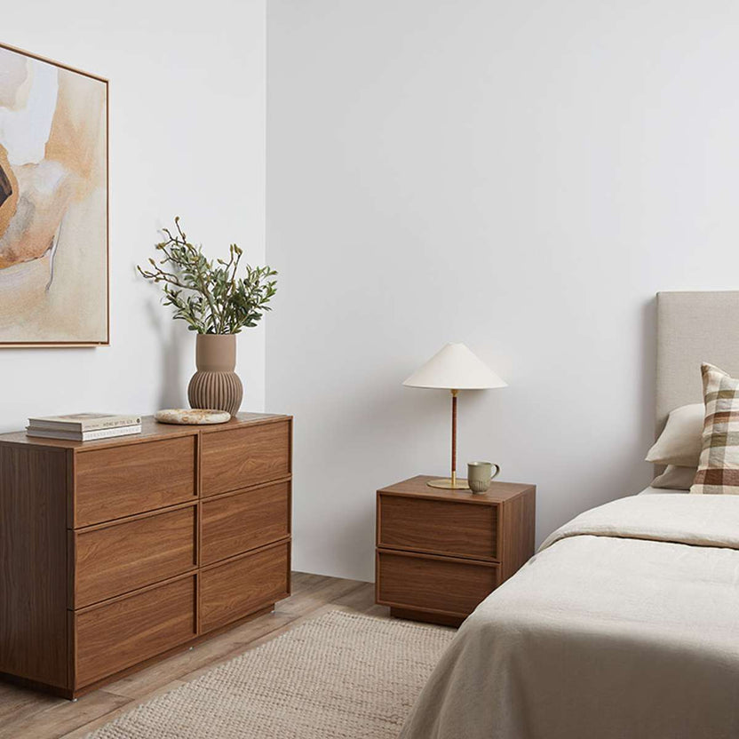 Mocka Osaka Bedside Table - Walnut | Bedroom Storage