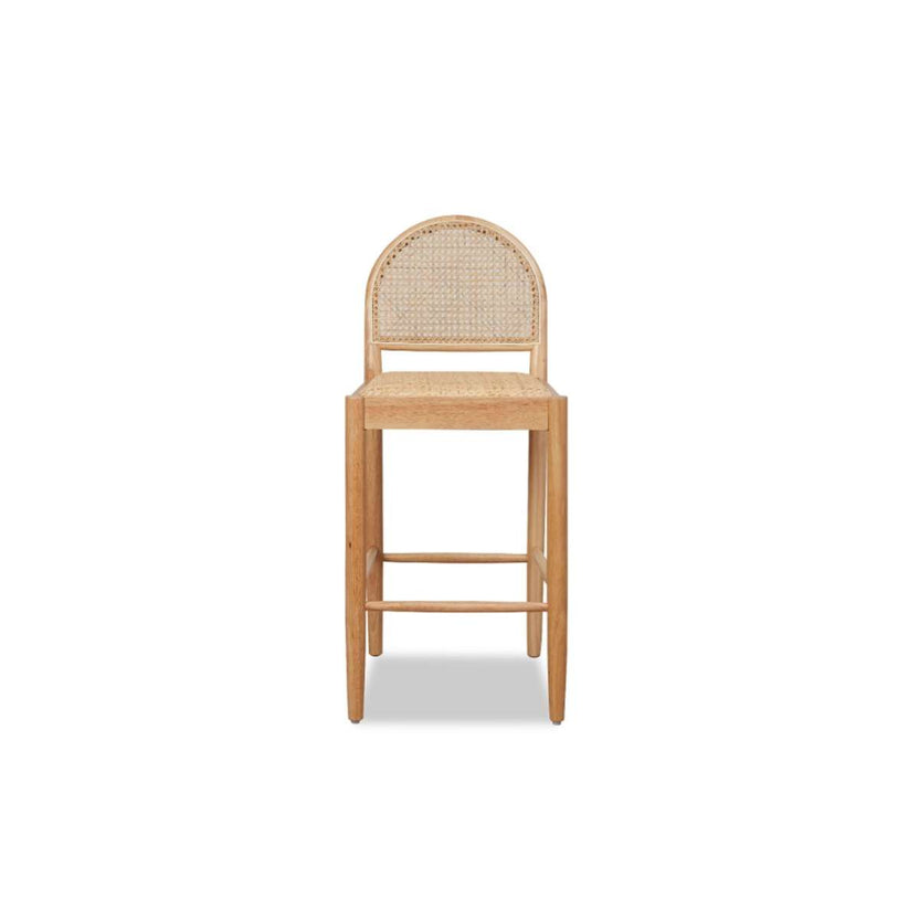 Mateo Curved Rattan Bar Stool - Natural | Mocka