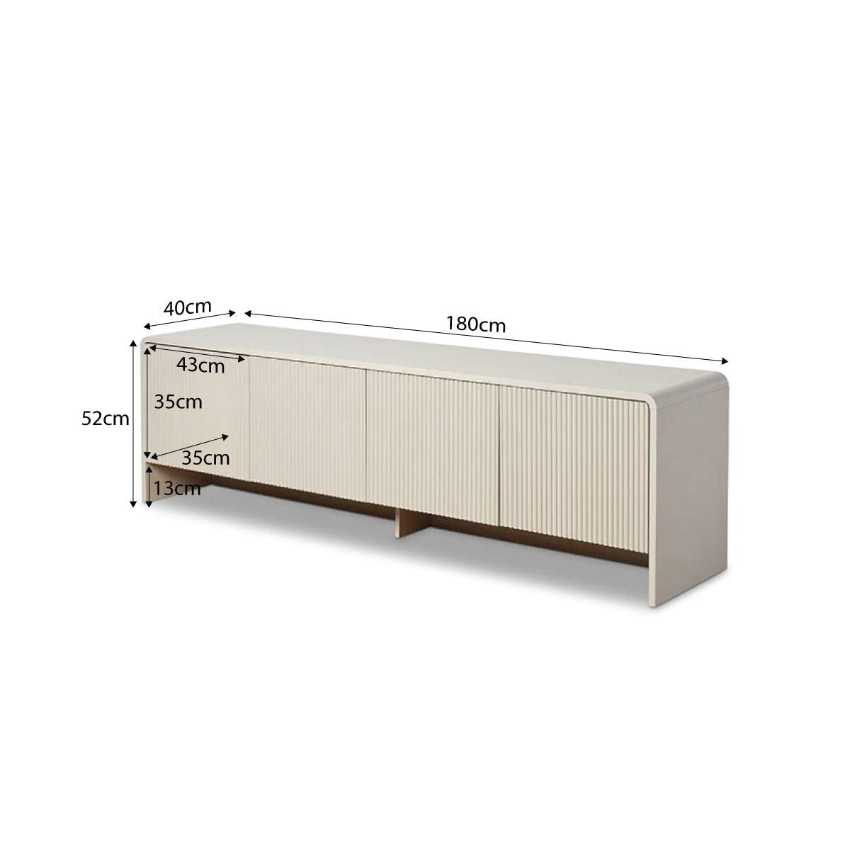 Majorca Entertainment Unit in Beige - Stylish TV Storage | Mocka