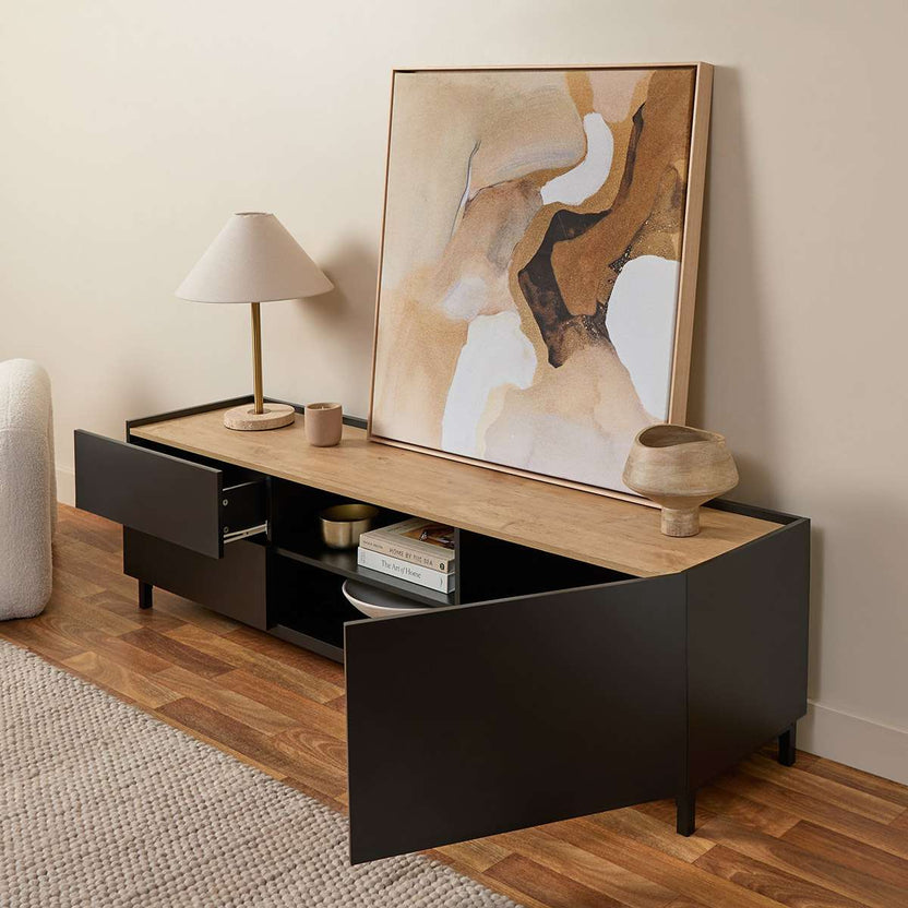 Murphy Entertainment Unit - Black/Natural | Mocka