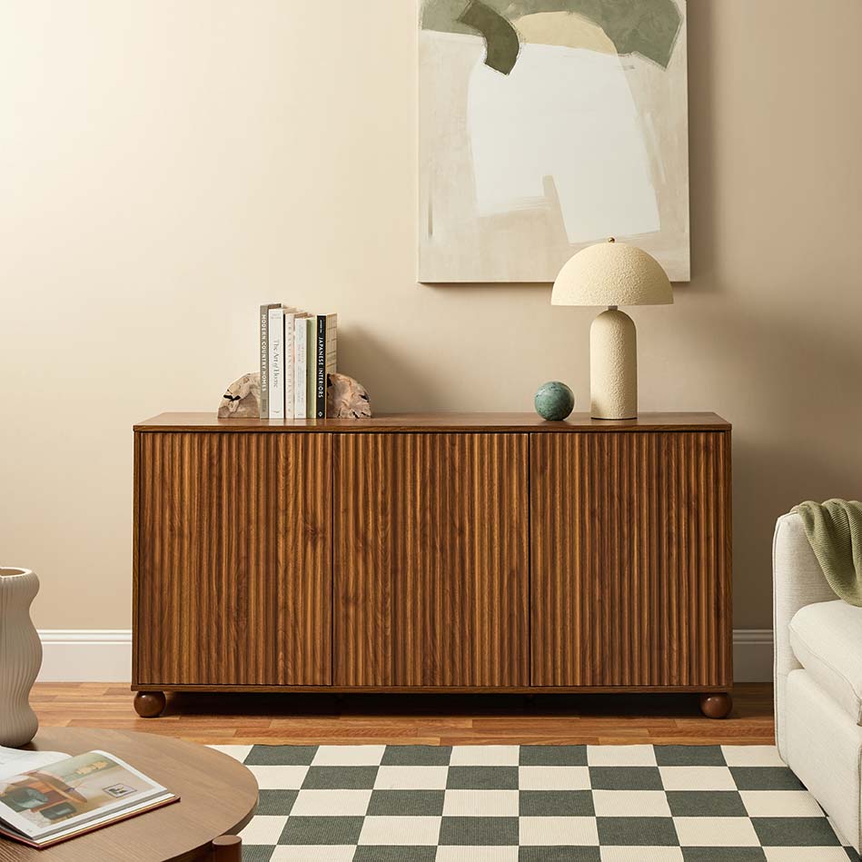 Deven Ball Feet Buffet – Stylish Walnut Finish | Mocka