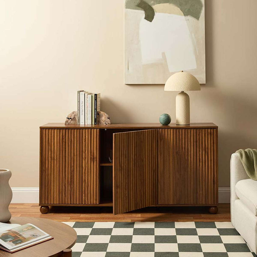 Deven Ball Feet Buffet – Stylish Walnut Finish | Mocka