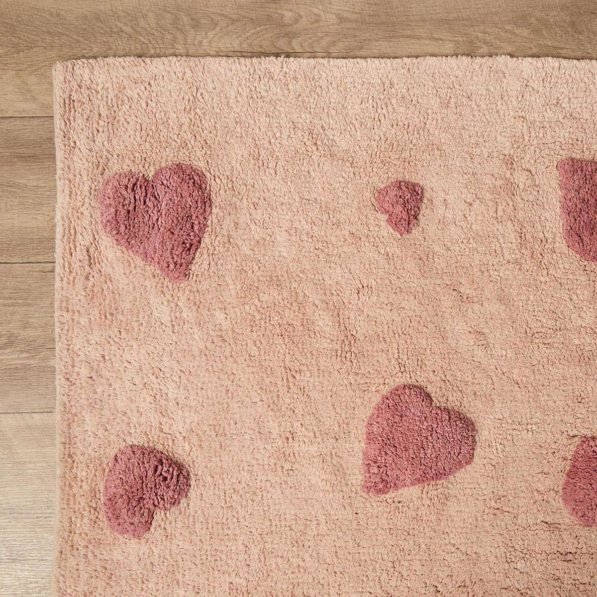 Addy Rectangle Heart Rug - Pink | Mocka