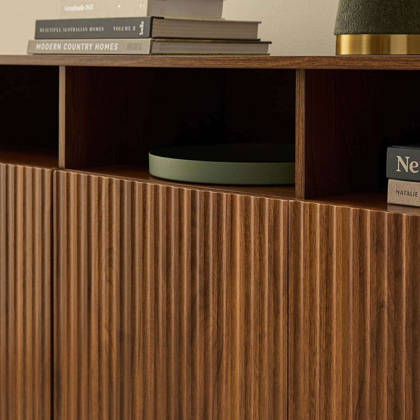 Deven Ball Feet Console Table - Walnut | Mocka