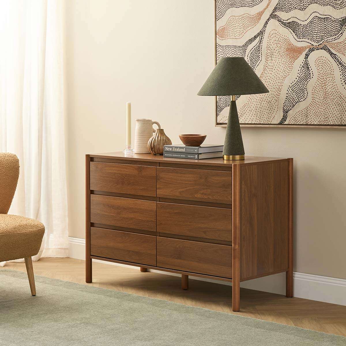 Blair Six Drawer – Walnut | Mocka