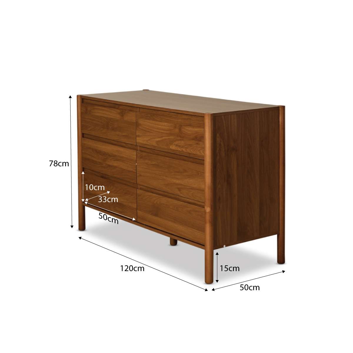 Blair Six Drawer – Walnut | Mocka