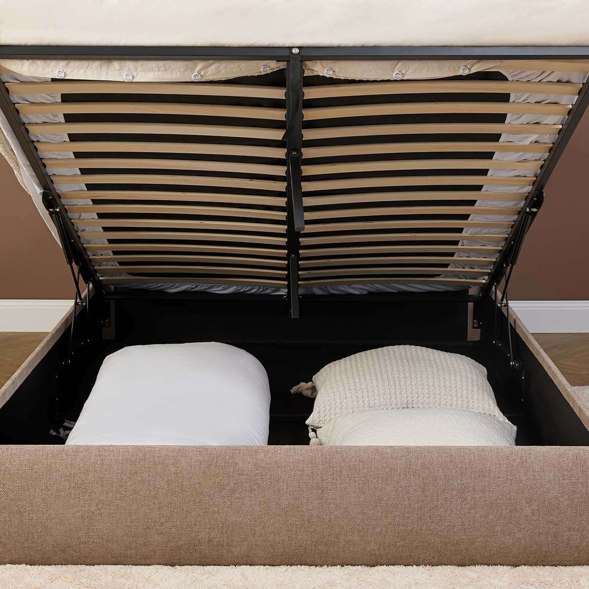 Tanner Storage Queen Bed - Beige | Mocka